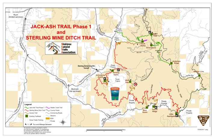 Jack-Ash & Sterling Mine Ditch Trail ~ Jacksonville, OR, USA Map by ...