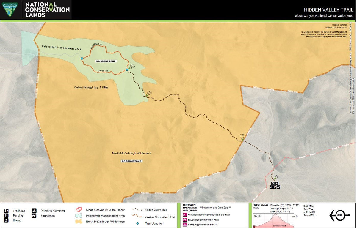 Sloan Canyon Hidden Valley Trail Map by Sloan Canyon National ...