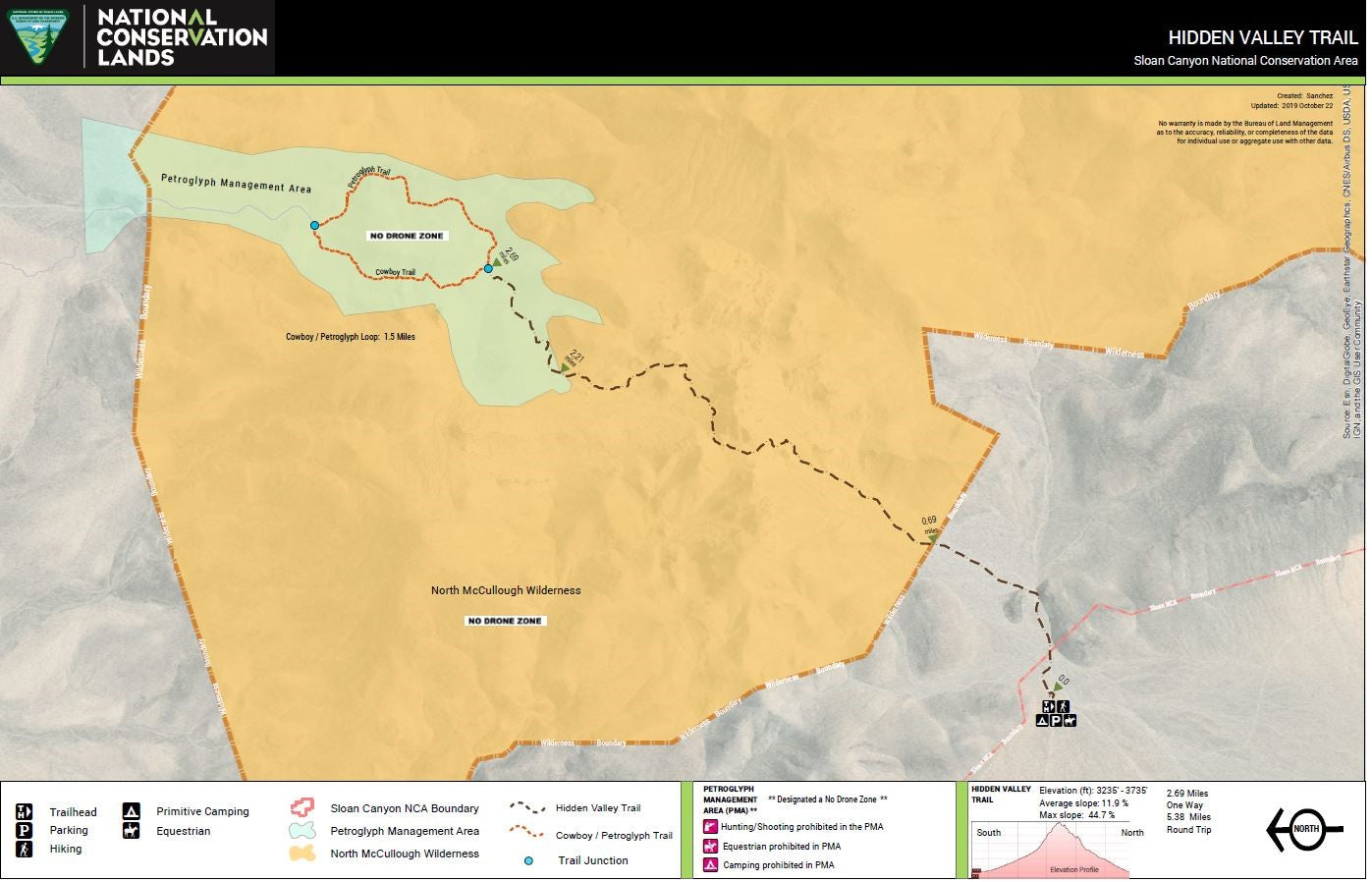 Sloan Canyon Hidden Valley Trail Map by Sloan Canyon National ...