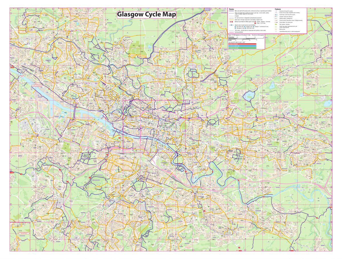 Glasgow Cycle Map by Spokes Maps | Avenza Maps