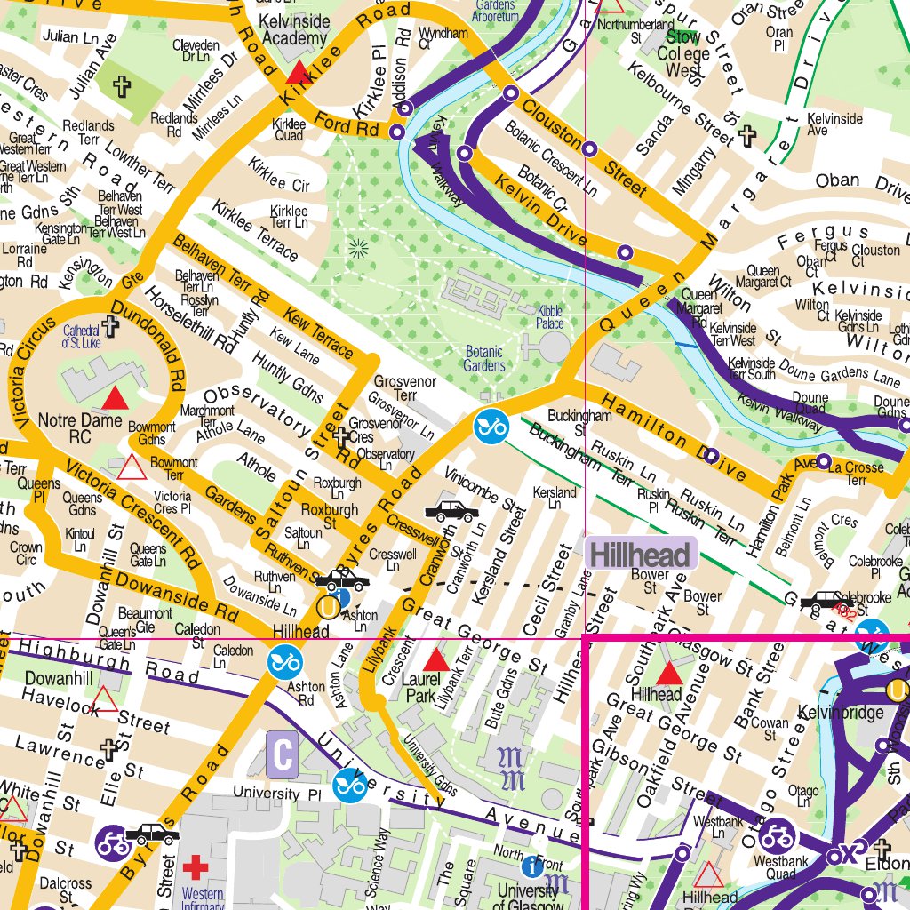 Glasgow Cycle Map by Spokes Maps | Avenza Maps