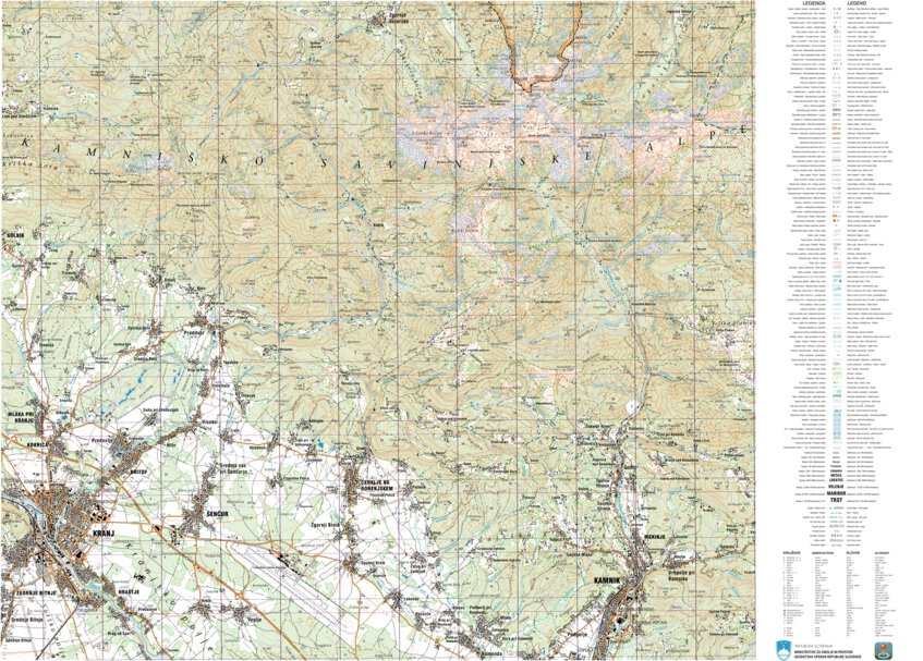 Kranj (T502301B) Map by Surveying and Mapping Authority of the Republic ...