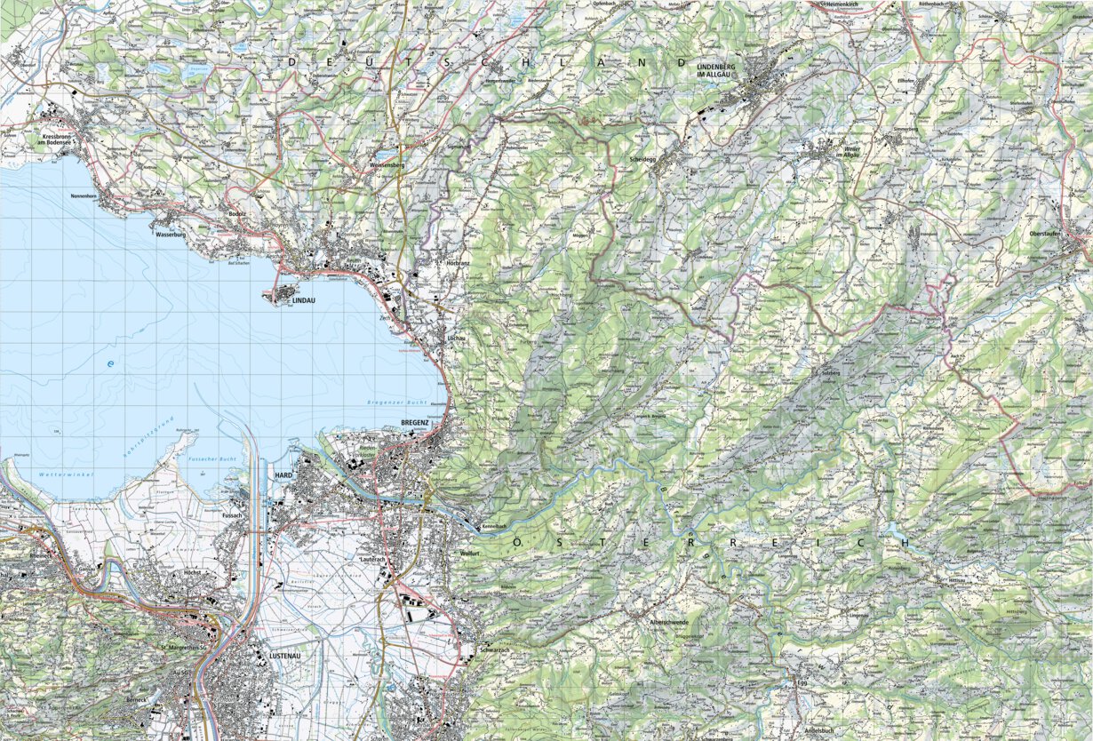 Bregenz, 1:50,000 Map by SwissTopo | Avenza Maps
