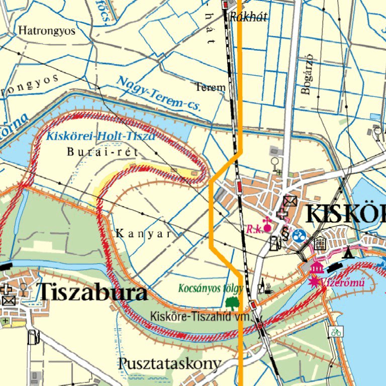 Tisza-tó környéke, Tisza lake and environs, Map by Szarvas Andras ...