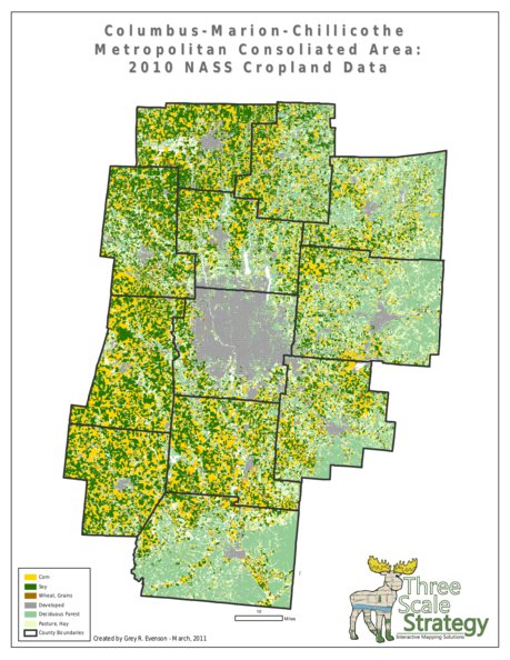 Metropolitan Columbus 2010 Cropland Map by Three Scale Strategy ...