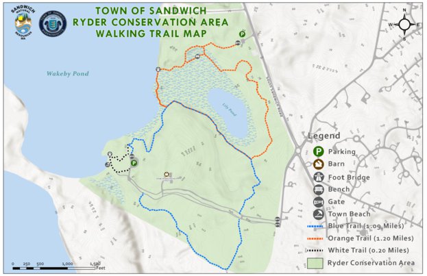 Ryder Conservation Area Trail Map by Town of Sandwich | Avenza Maps
