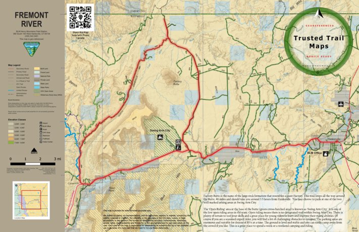 Factory Butte Hanksville Utah Map by Trusted Trail Maps Inc. | Avenza Maps