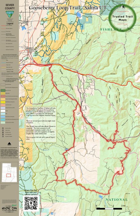 Gooseberry Loop - Salina Utah Map by Trusted Trail Maps Inc. | Avenza Maps