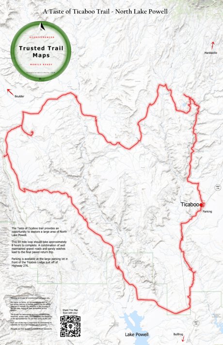 Taste of Ticaboo Loop - North Lake Powell Utah Map by Trusted Trail ...