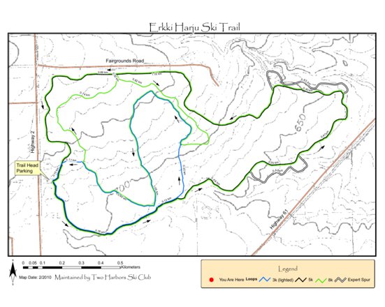 Two Harbors Ski Trail Map by Two Harbors Ski Club | Avenza Maps
