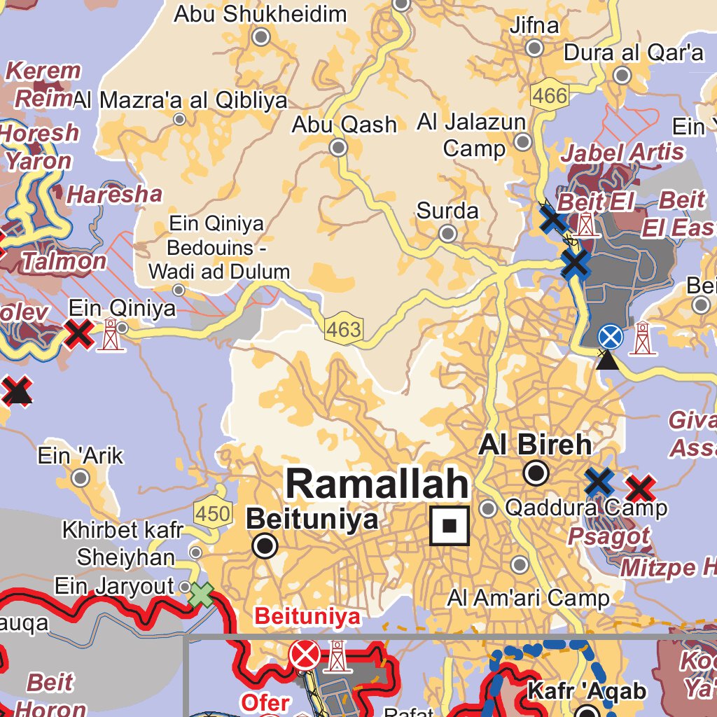 West Bank Access Restrictions 2020 Map by UN | Avenza Maps