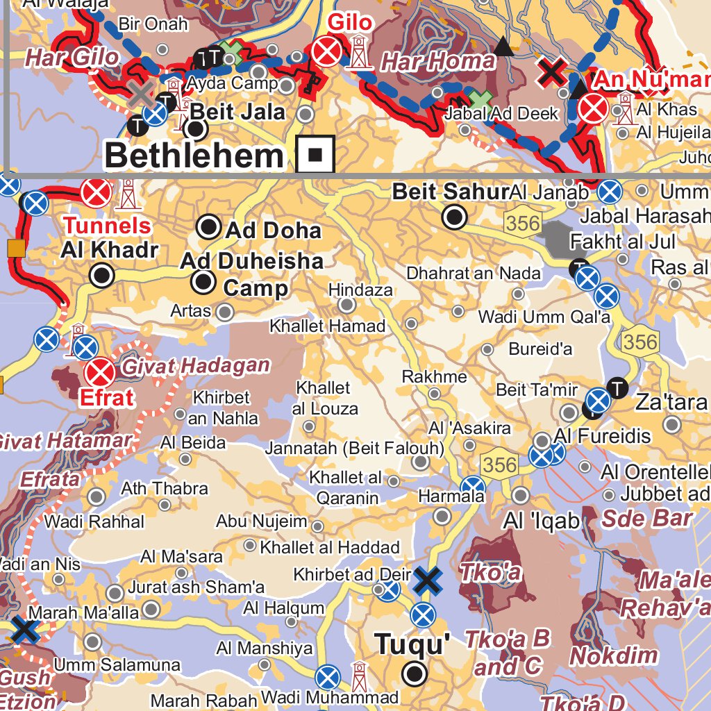 West Bank Access Restrictions 2020 Map by UN | Avenza Maps
