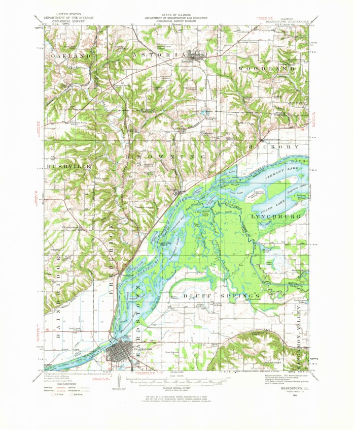 Beardstown, IL (1944, 62500-Scale) Map by United States Geological ...
