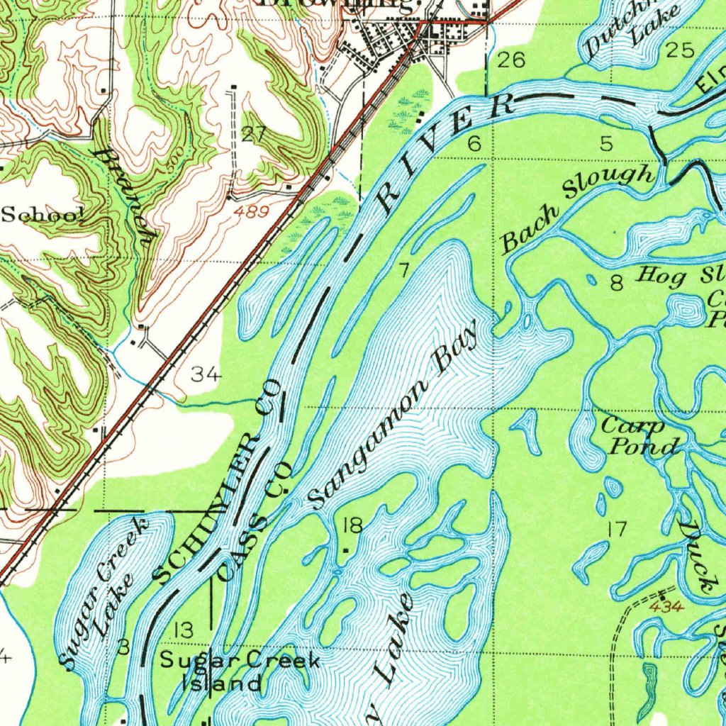 Beardstown, IL (1944, 62500-Scale) Map by United States Geological ...
