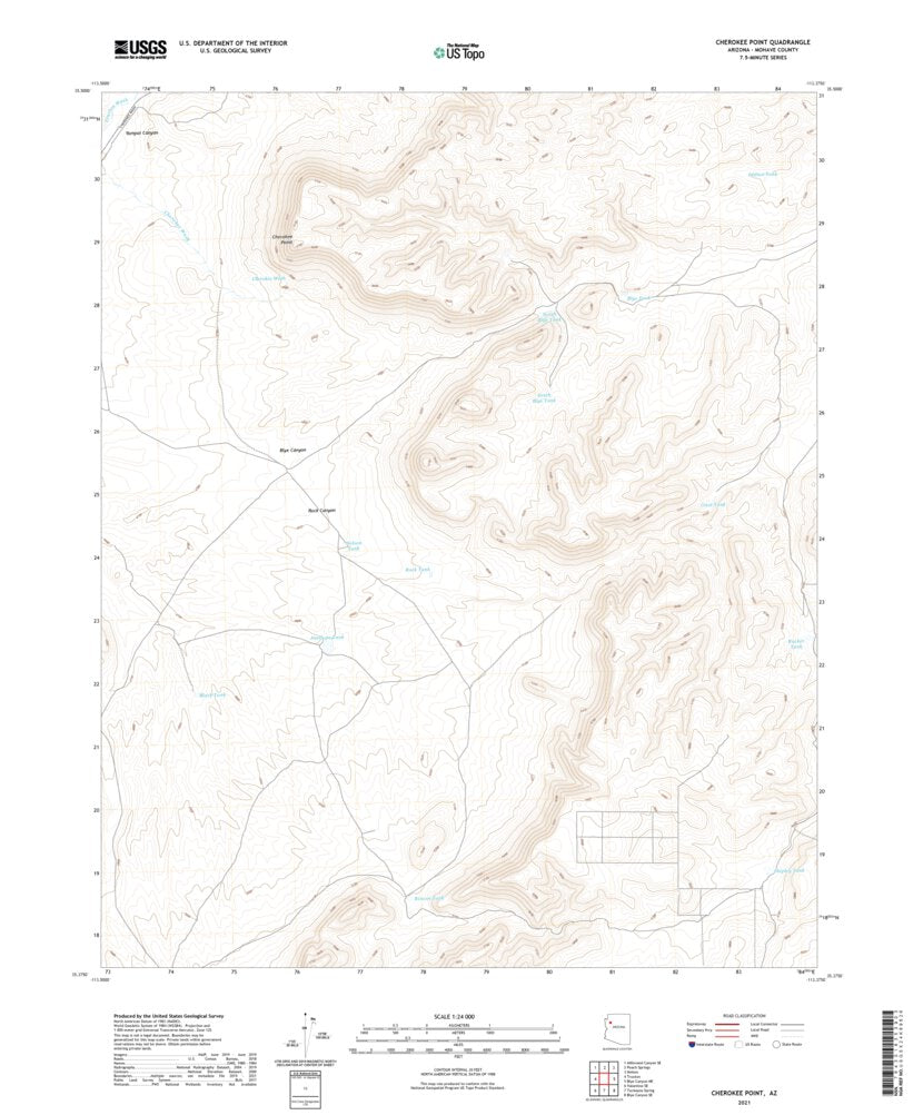 Cherokee Point, AZ (2021, 24000-Scale) Map by United States Geological ...