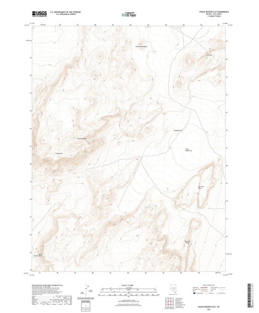 Chuck Wagon Flat, NV (2021, 24000-Scale) Map by United States ...