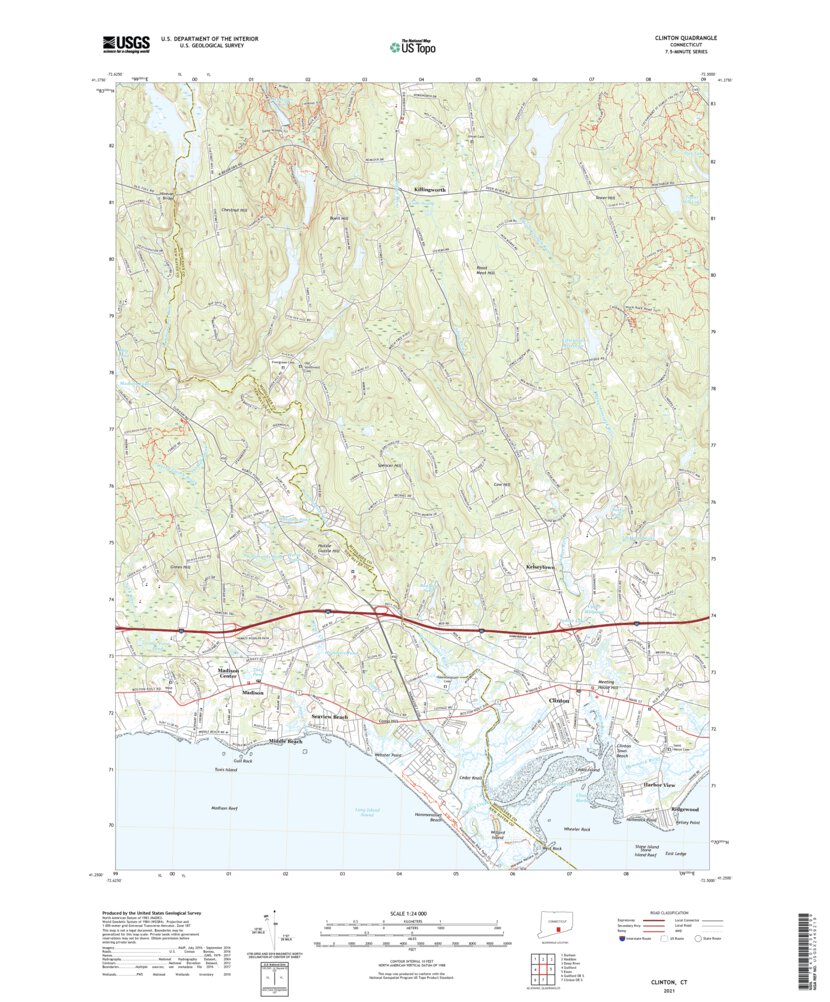 Clinton, CT (2021, 24000-Scale) Map by United States Geological Survey ...