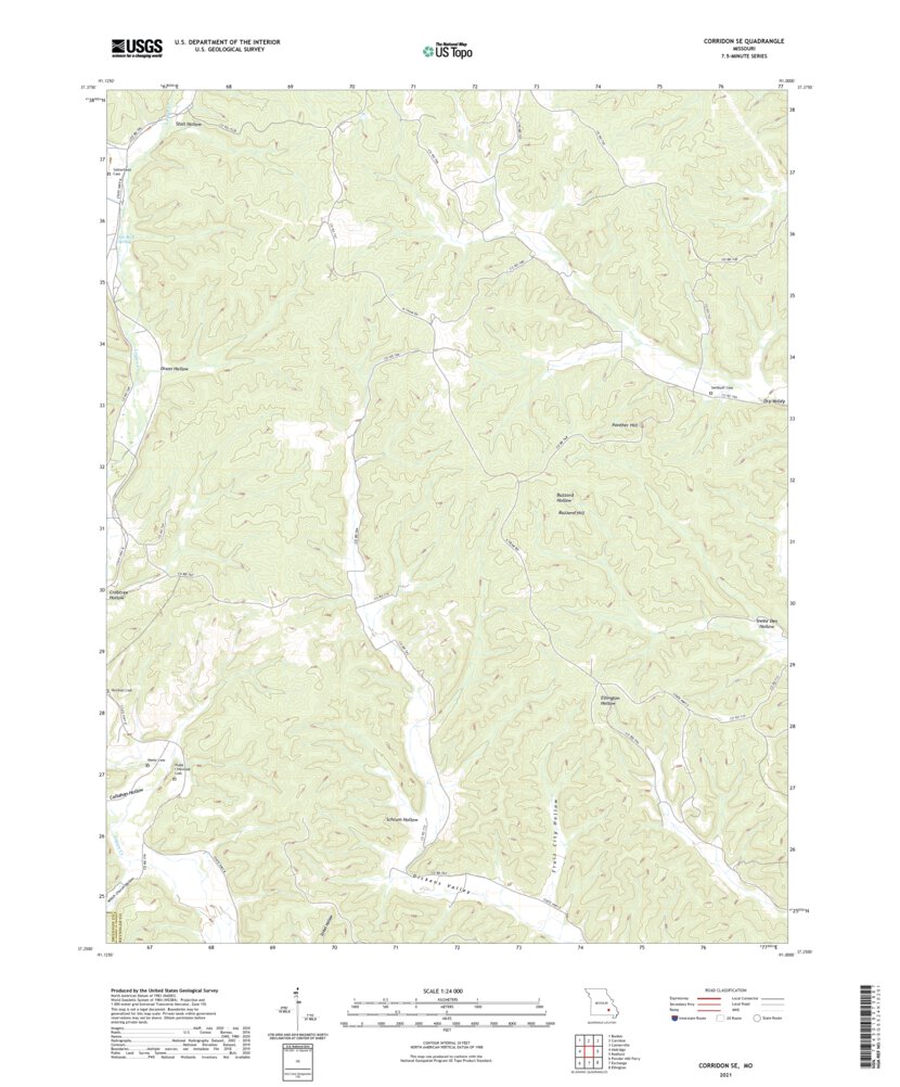 Corridon SE, MO (2021, 24000-Scale) Map by United States Geological ...