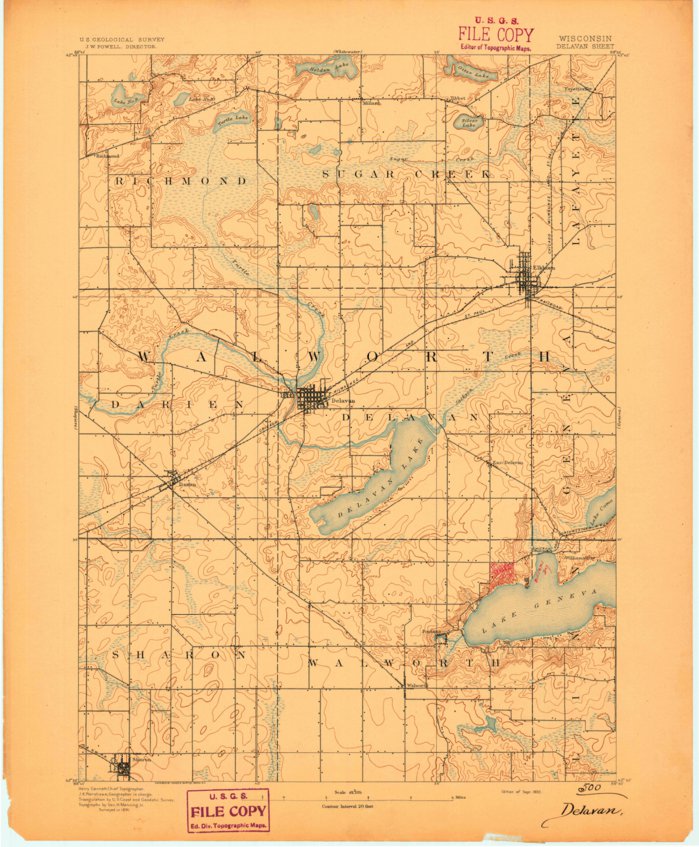 Delavan, WI (1893, 62500-Scale) Map by United States Geological Survey ...