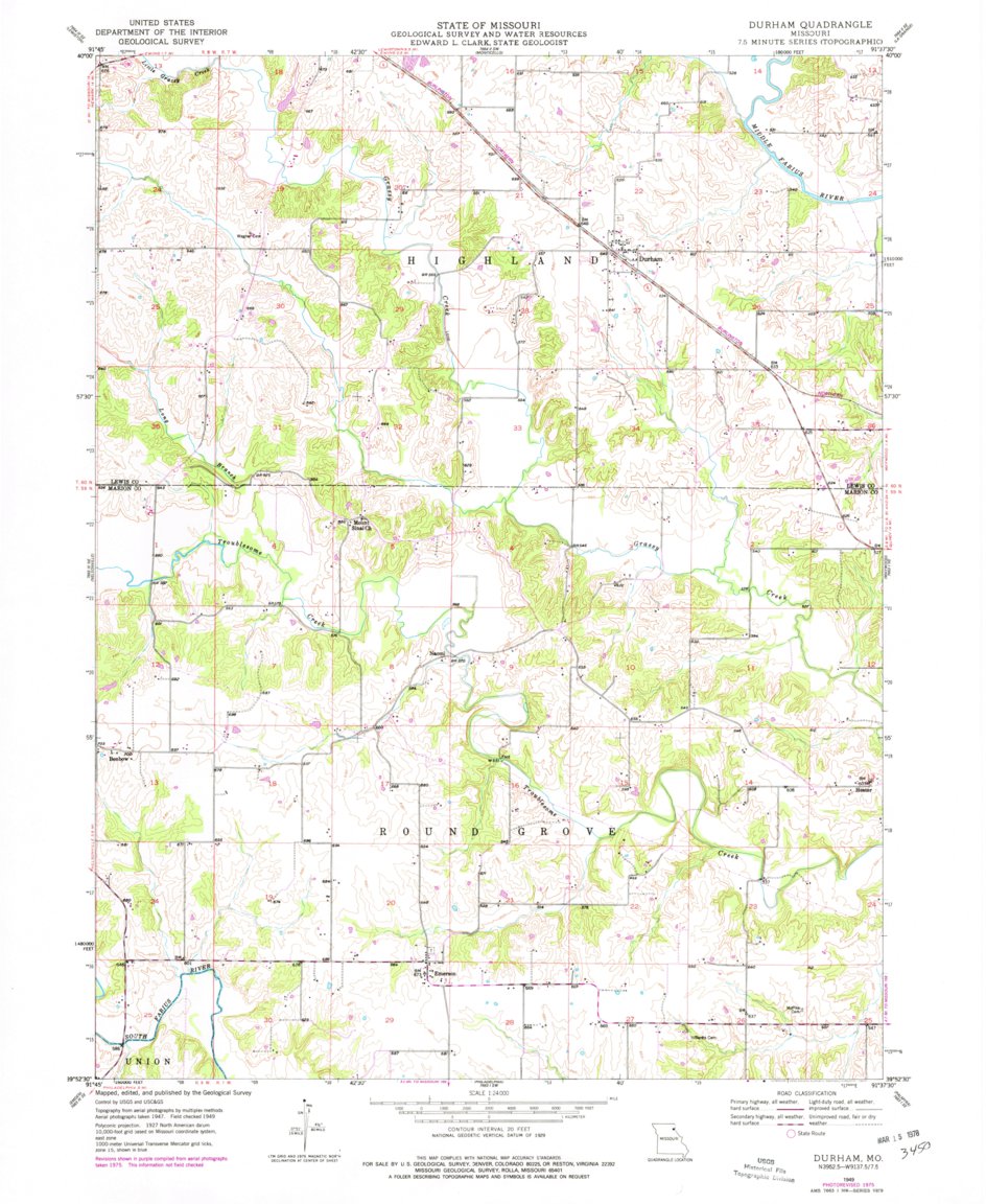 Durham, MO (1949, 24000-Scale) Map by United States Geological Survey ...
