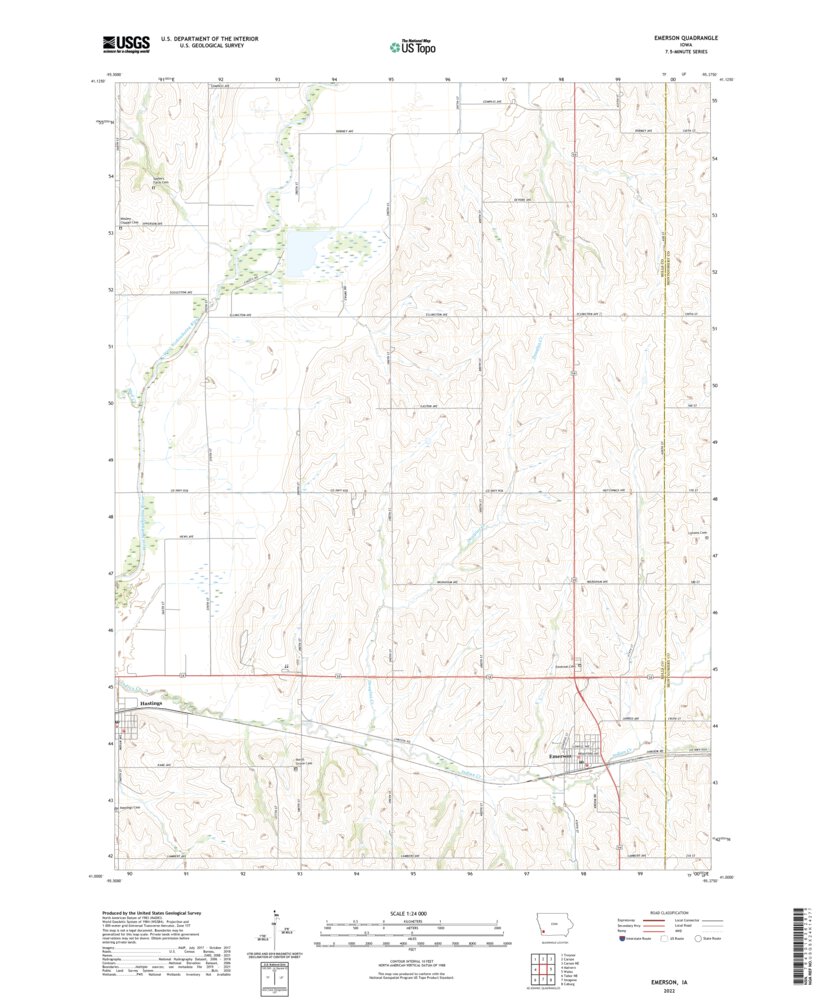 Emerson, IA (2022, 24000-Scale) Map by United States Geological Survey ...