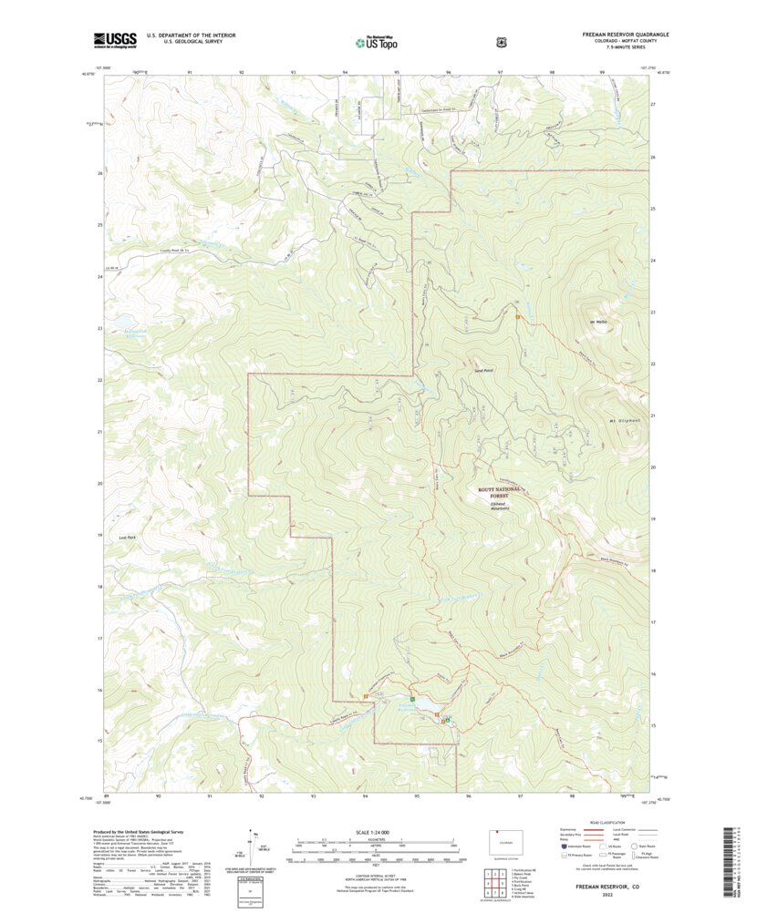 Freeman Reservoir, CO (2022, 24000-Scale) Map by United States ...