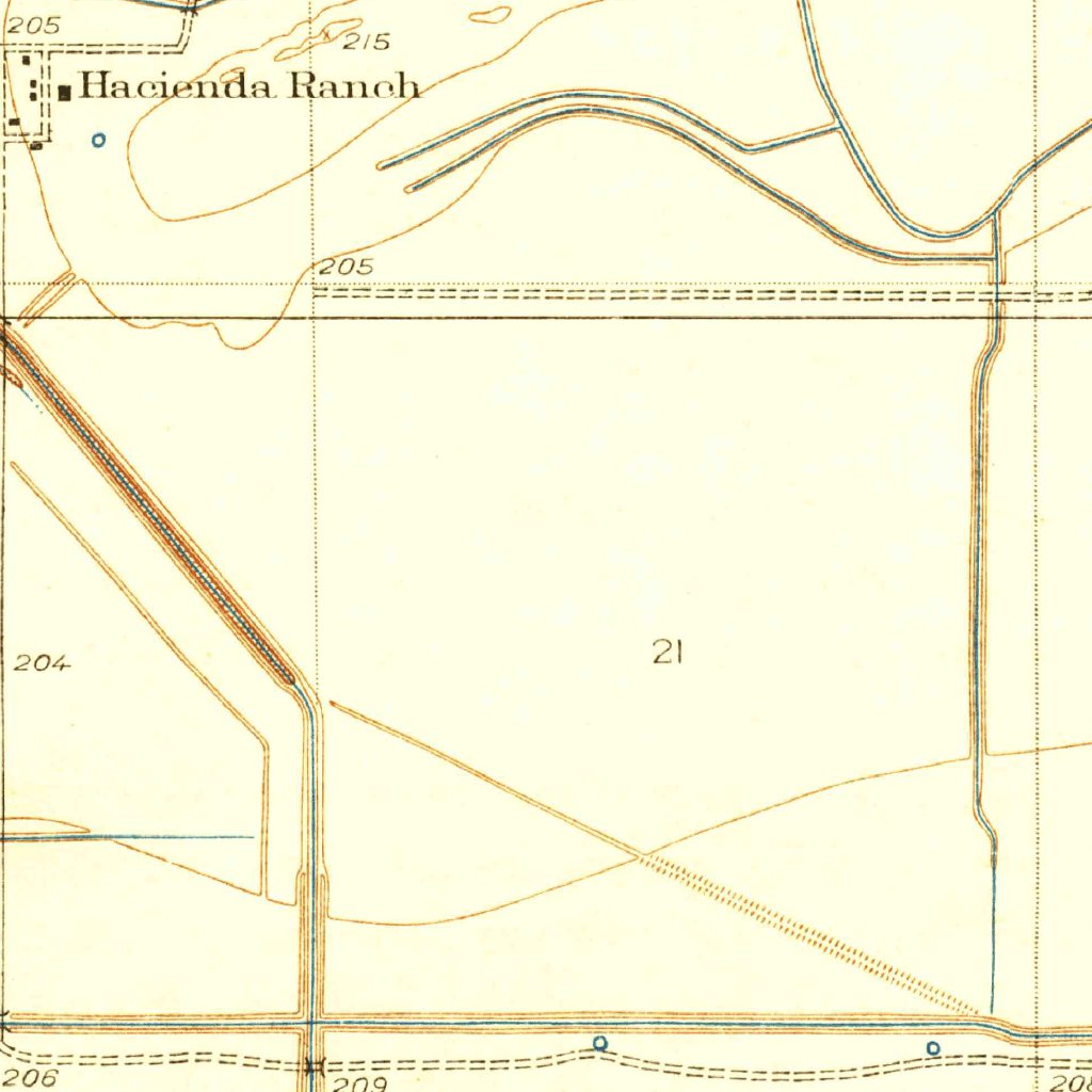 Hacienda Ranch, CA (1929, 31680-Scale) Map by United States Geological ...