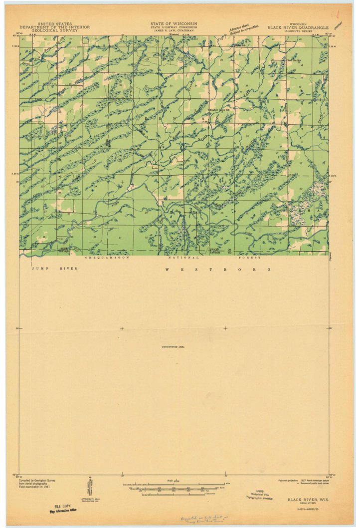 Jump River Fire Tower, WI (1945, 48000-Scale) Map by United States ...