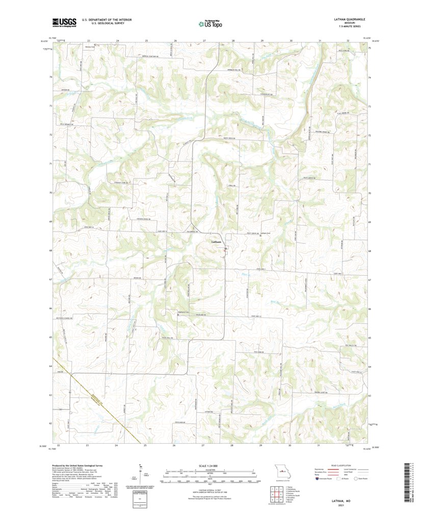 Latham, MO (2021, 24000-Scale) Map by United States Geological Survey ...