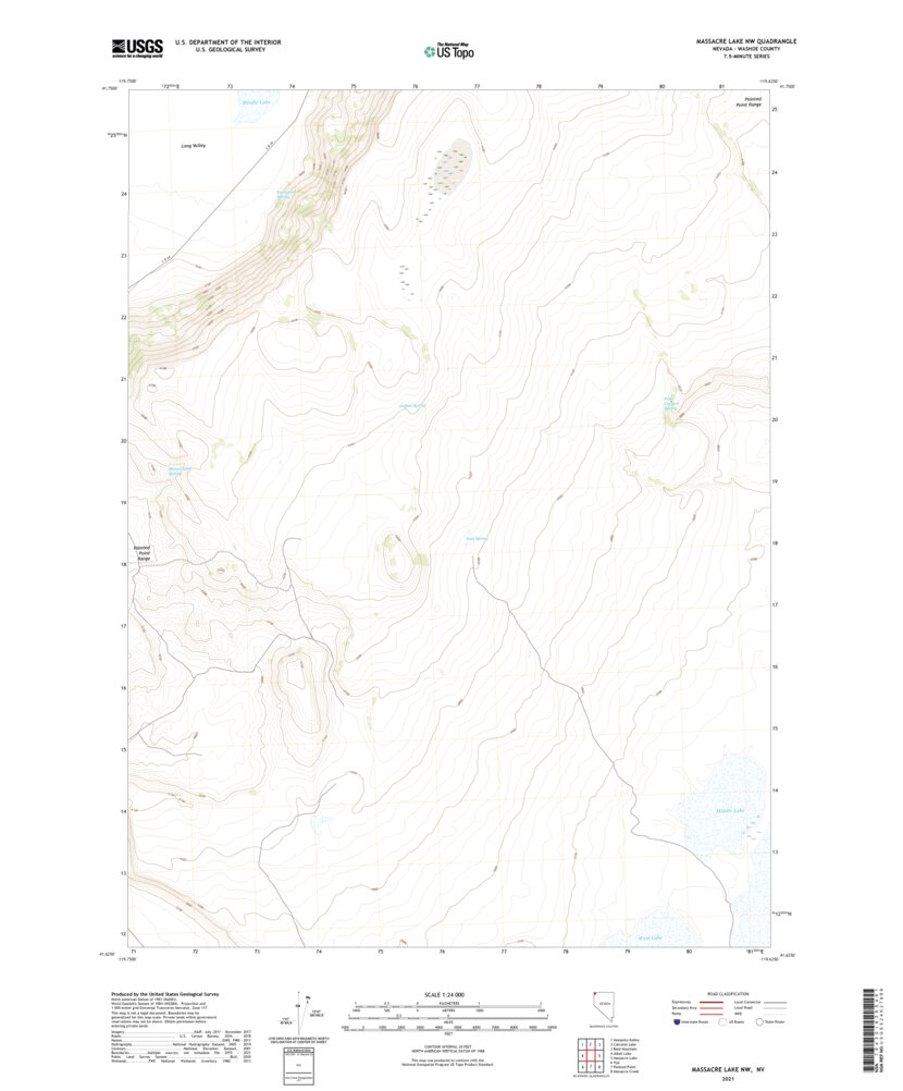 Massacre Lake NW, NV (2021, 24000-Scale) Map by United States ...