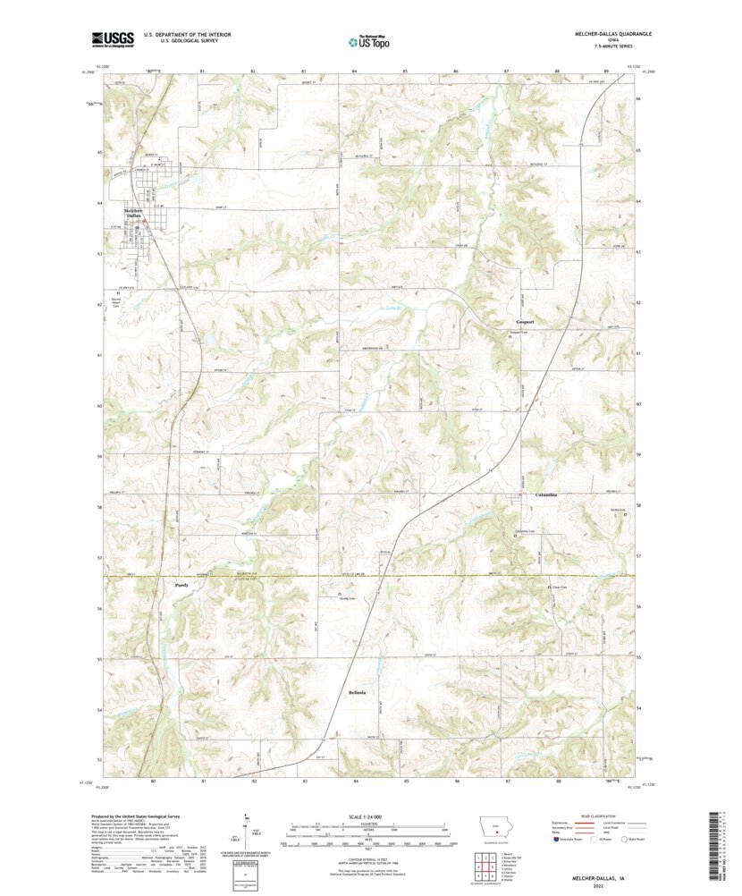 Melcher-Dallas, IA (2022, 24000-Scale) Map by United States Geological ...