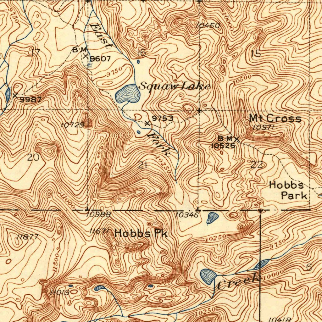 Moccasin Lake, WY (1943, 62500-Scale) Map by United States Geological ...