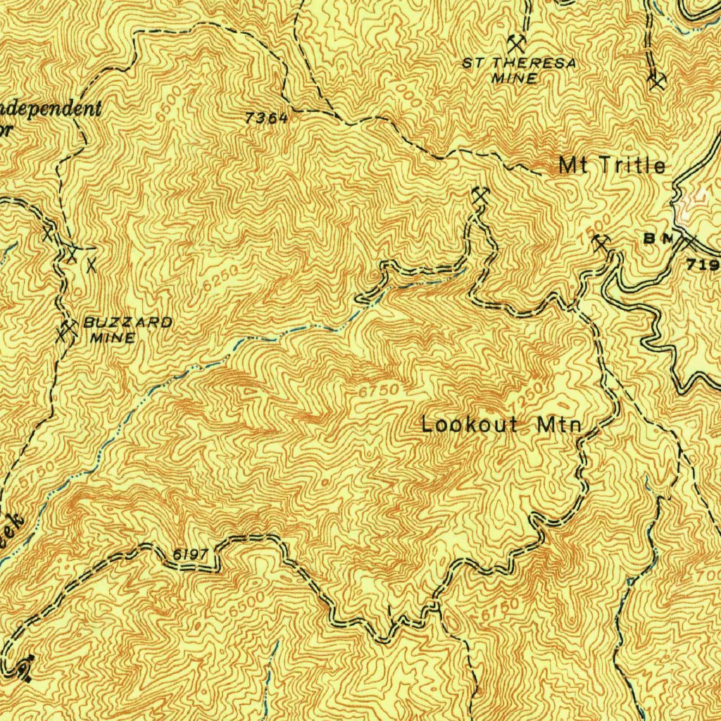 Mount Union, AZ (1949, 62500-Scale) Map by United States Geological ...
