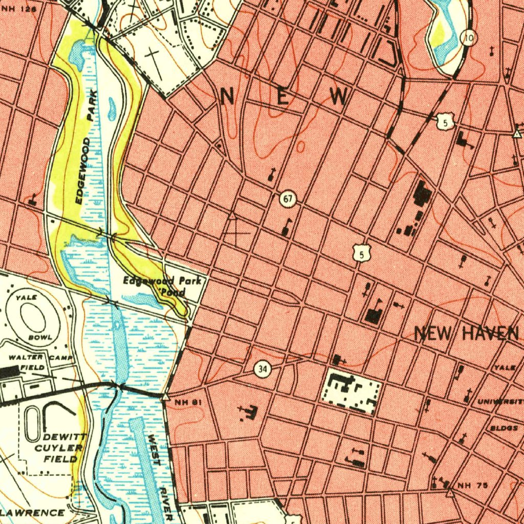 New Haven, CT (1943, 31680-Scale) Map by United States Geological ...