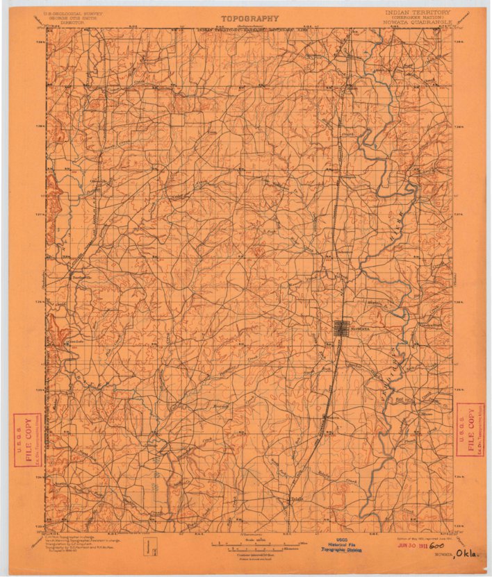 Nowata, OK-KS (1901, 125000-Scale) Map by United States Geological ...