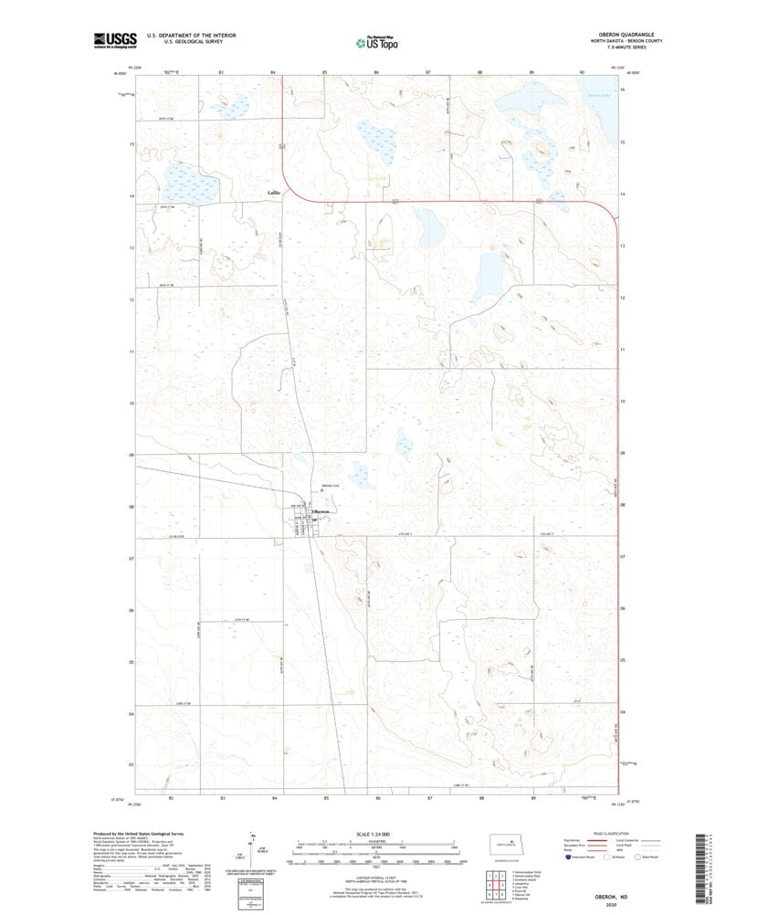 Oberon, ND (2020, 24000-Scale) Map by United States Geological Survey ...