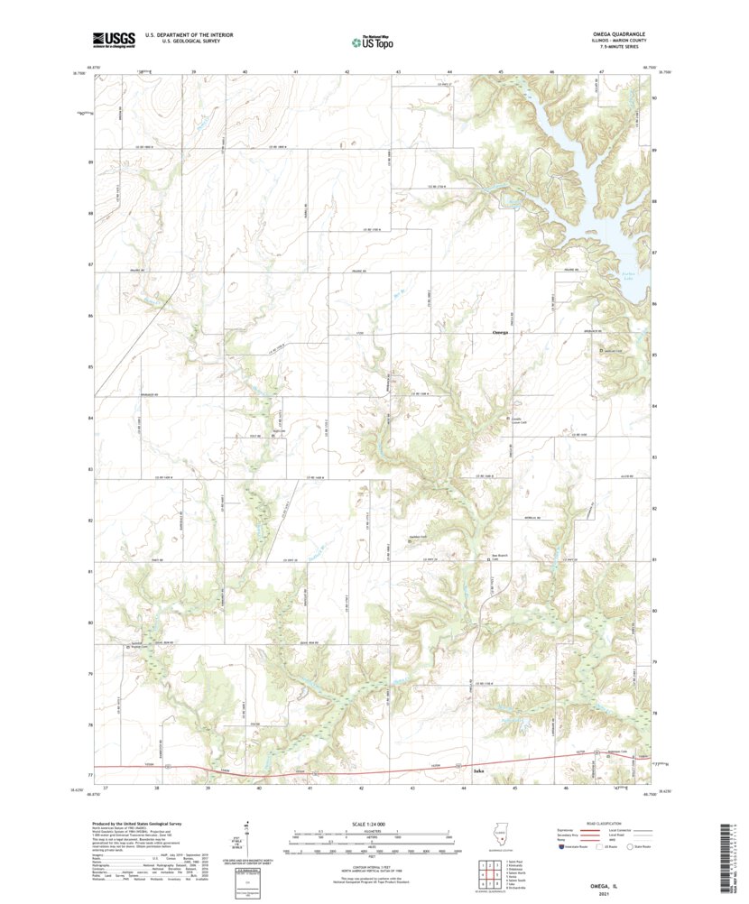 Omega, IL (2021, 24000-Scale) Map by United States Geological Survey ...