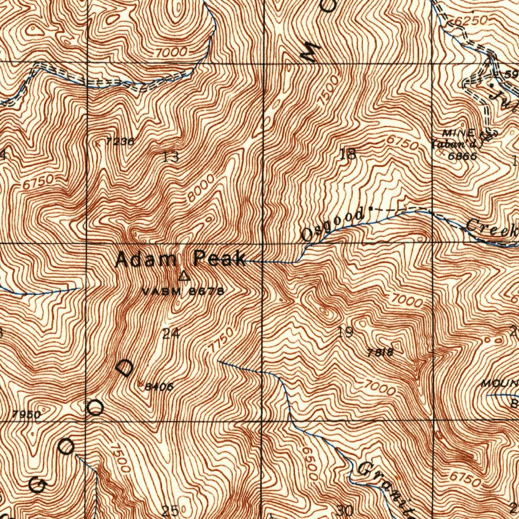 Osgood Mountains, NV (1947, 62500-Scale) Map by United States ...