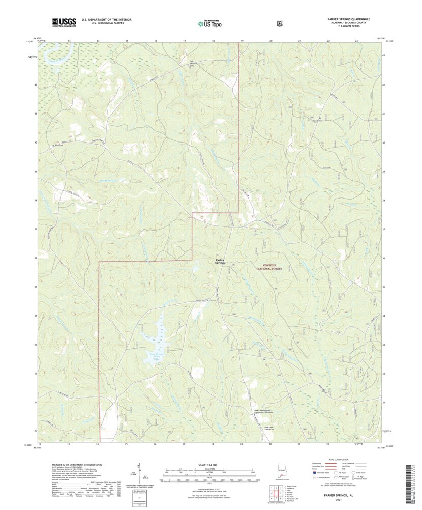 Parker Springs, AL (2021, 24000-Scale) Map by United States Geological ...