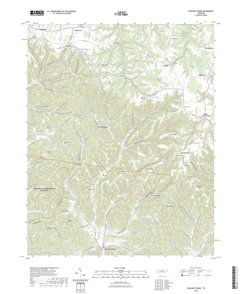 Pleasant Shade, TN (2022, 24000-Scale) Map by United States Geological ...