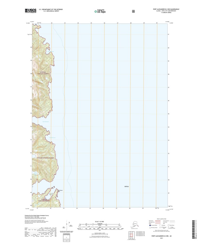 Port Alexander B-2 NW, AK (2021, 25000-Scale) Map by United States ...