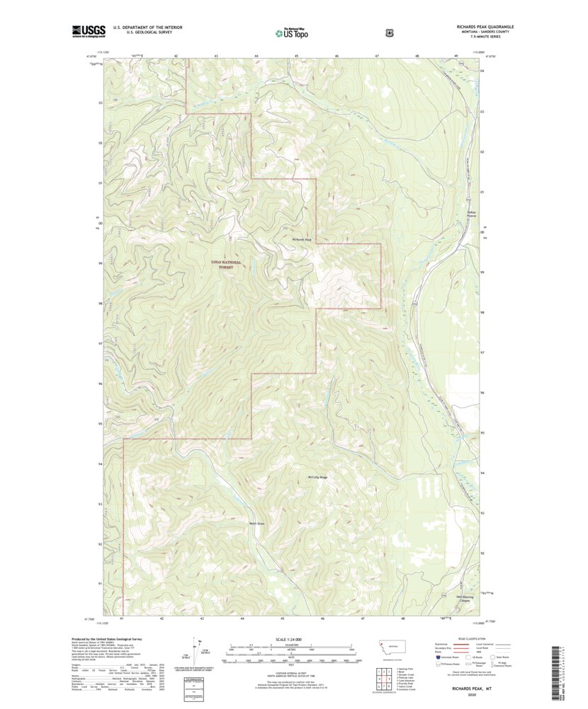 Richards Peak, MT (2020, 24000-Scale) Map by United States Geological ...