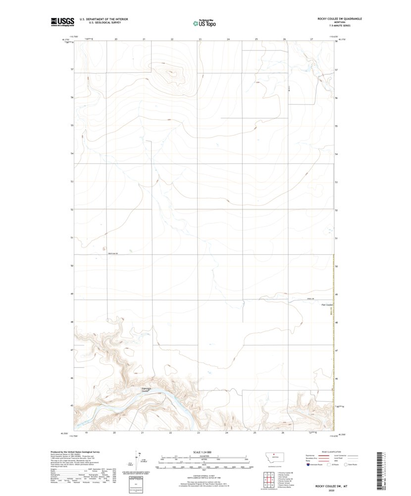Rocky Coulee SW, MT (2020, 24000-Scale) Map by United States Geological ...