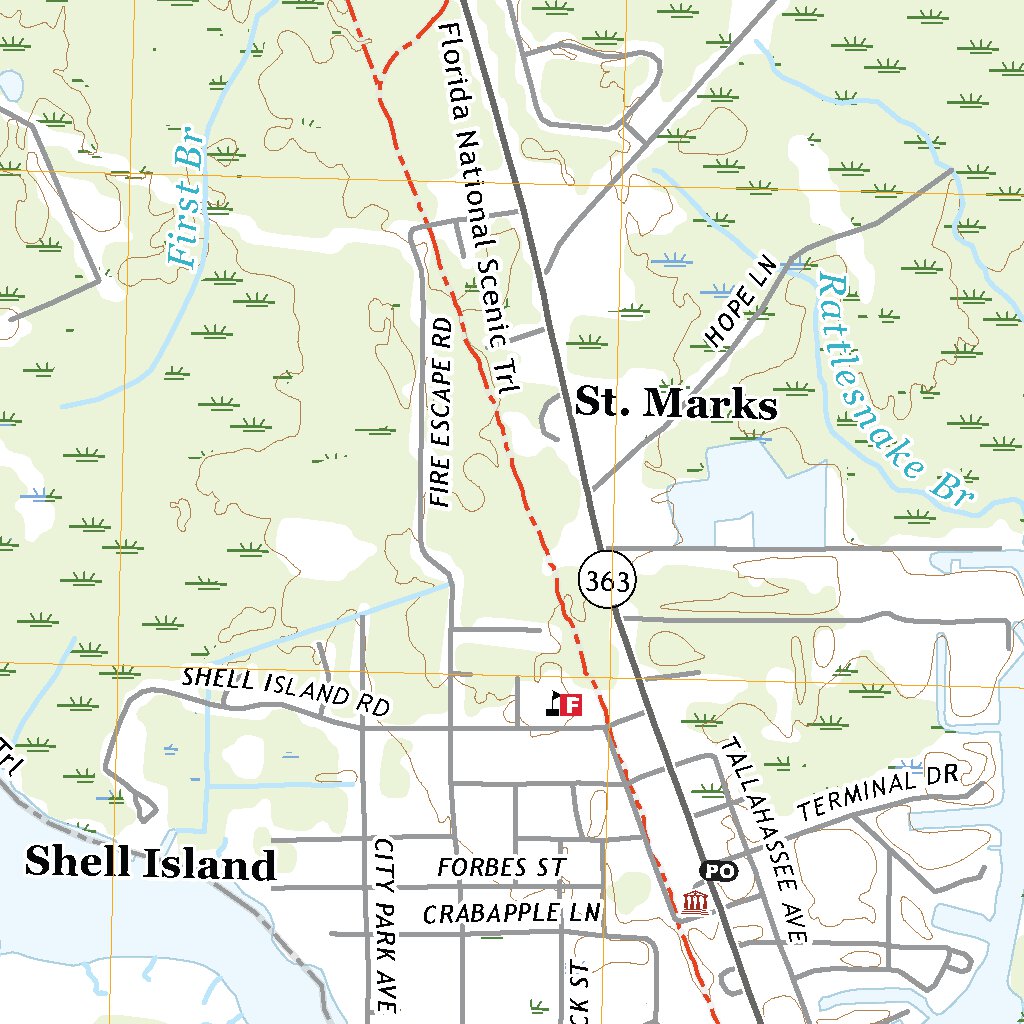 Saint Marks, FL (2021, 24000-Scale) Map by United States Geological ...