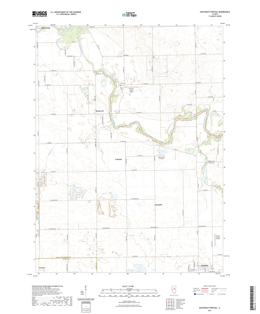 Southeast Pontiac, IL (2021, 24000-Scale) Map by United States ...
