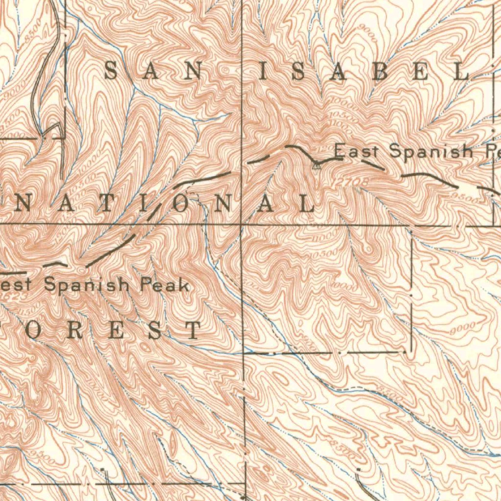 Spanish Peaks, CO (1895, 125000-Scale) Map by United States Geological ...