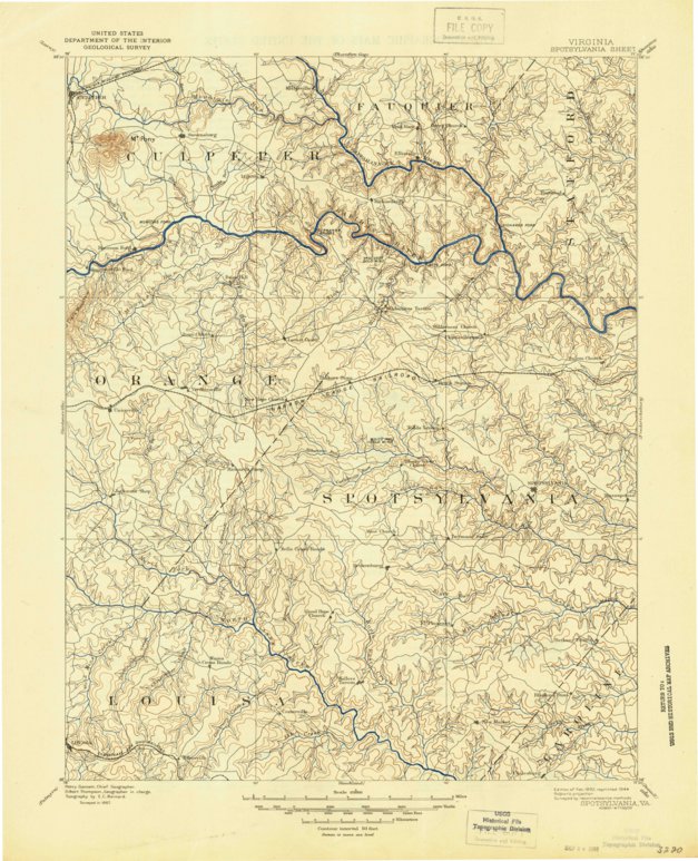 Spotsylvania, VA (1892, 125000-Scale) Map by United States Geological ...