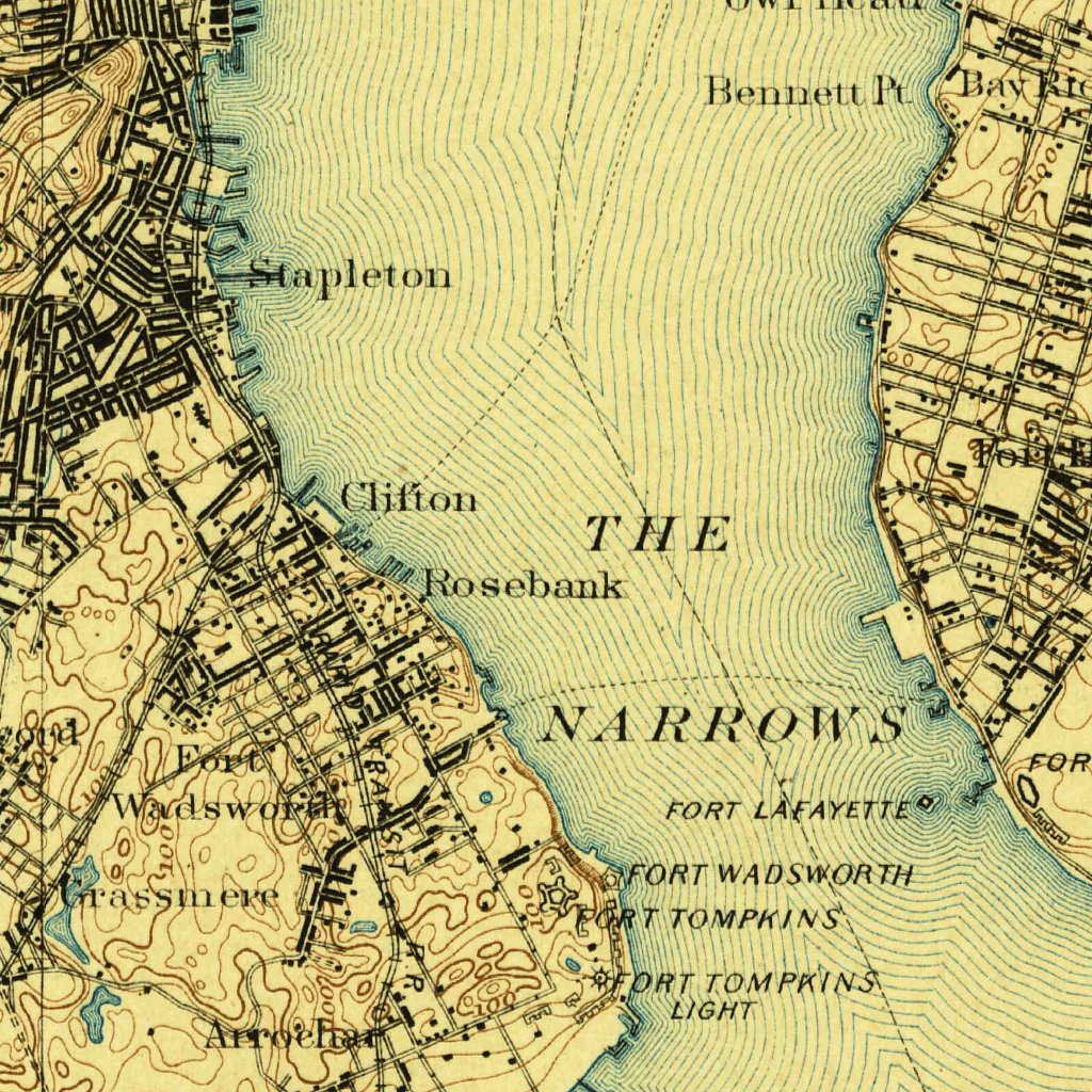 Staten Island, NY-NJ (1898, 62500-Scale) Map by United States ...