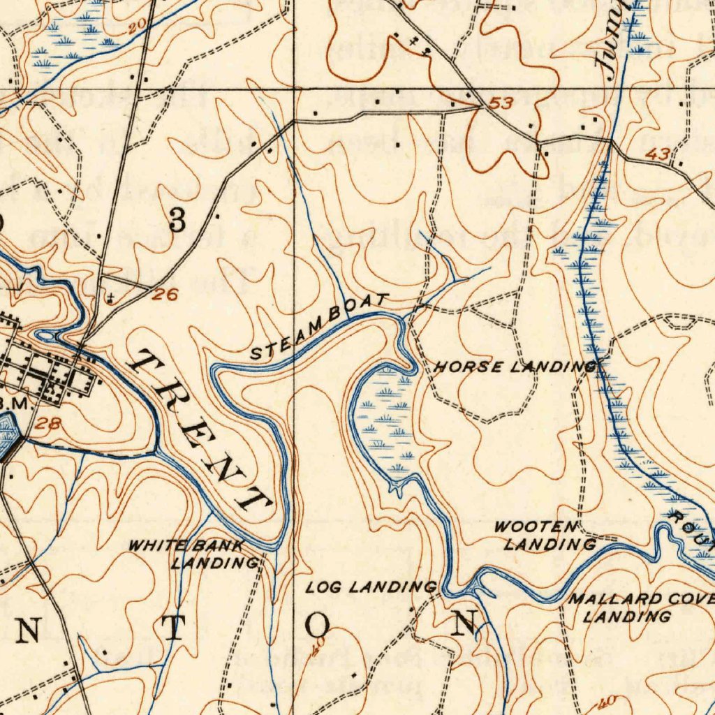 Trent River, NC (1904, 62500-Scale) Map by United States Geological ...