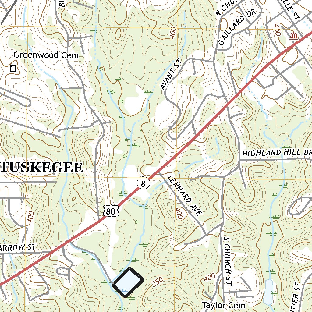 Tuskegee, AL (2021, 24000-Scale) Map by United States Geological Survey ...